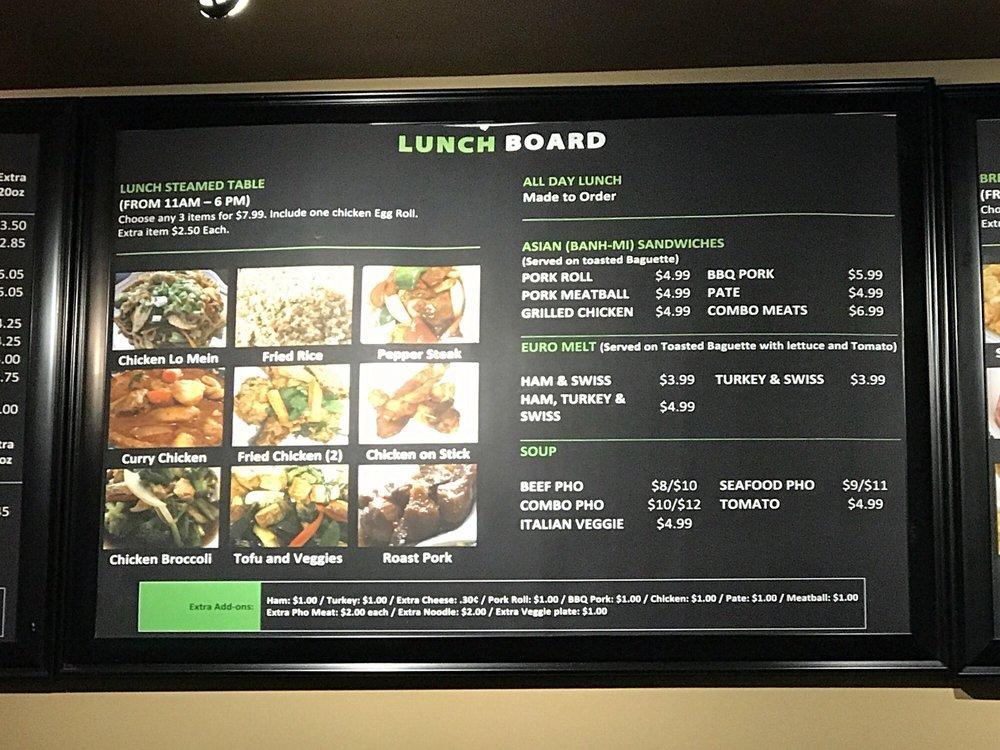 Menu at Coffee Fusion cafe, Murfreesboro
