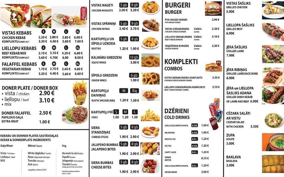 Speisekarte von Has Kebabs & Pizza, Riga