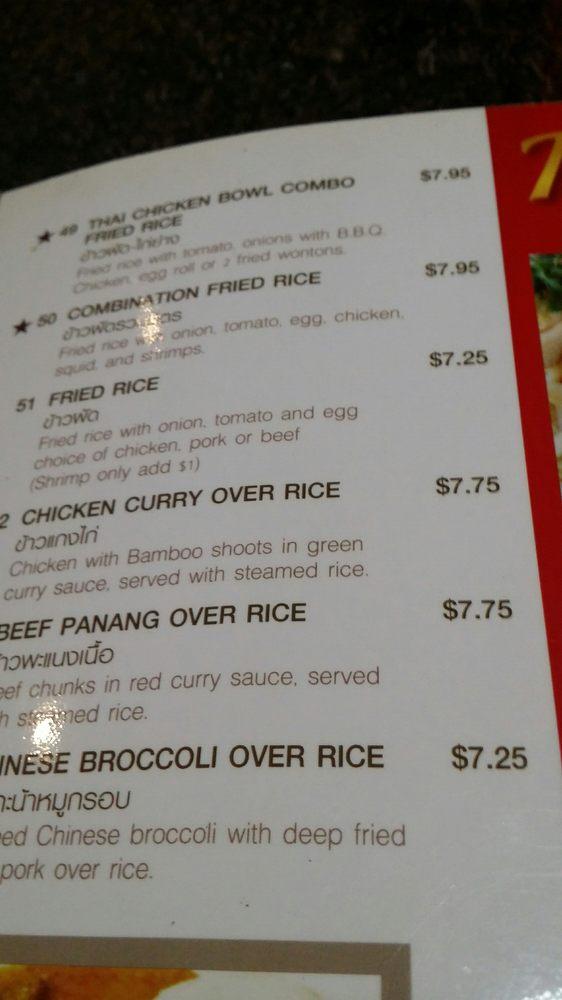 Menu at Thai Kitchen Bowl restaurant, Fontana