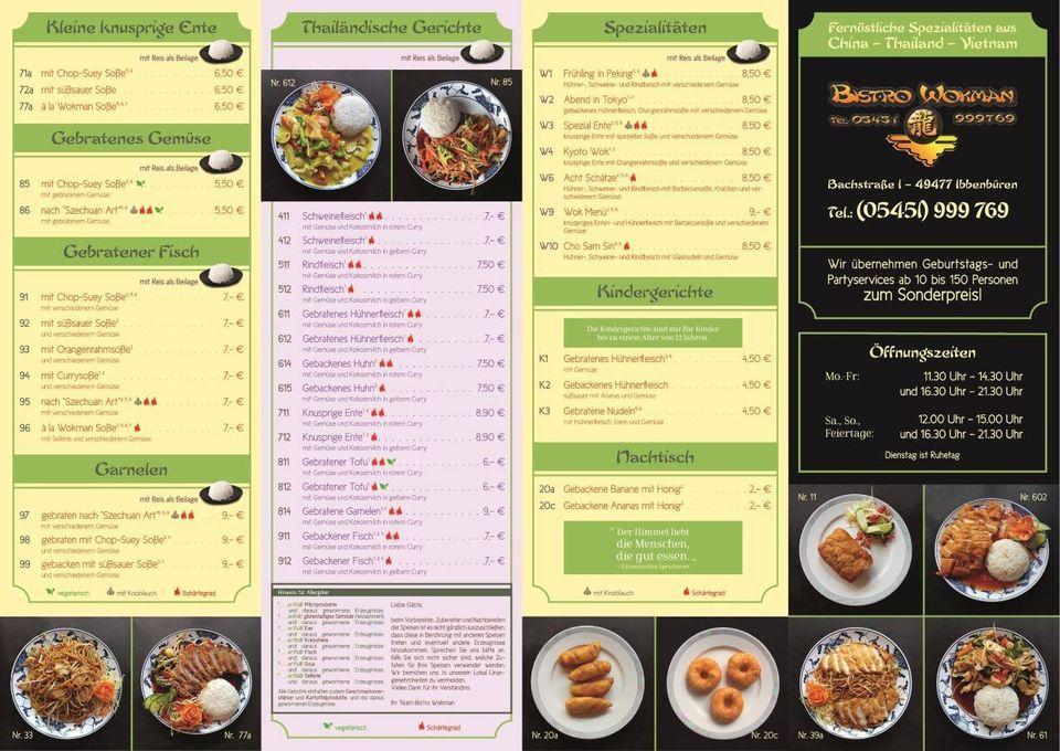 Speisekarte von Wokman restaurant, Ibbenbüren
