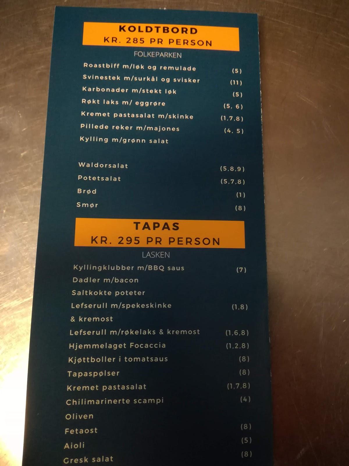 Menu at Campus Café restaurant, Kristiansund
