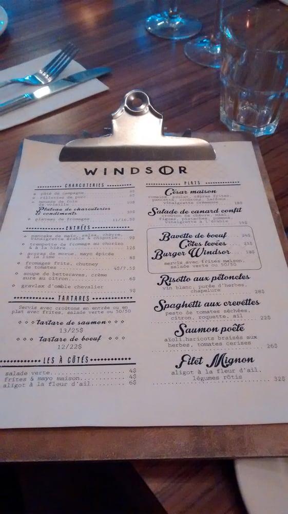 Menu at Restaurant Windsor, Val-d'Or