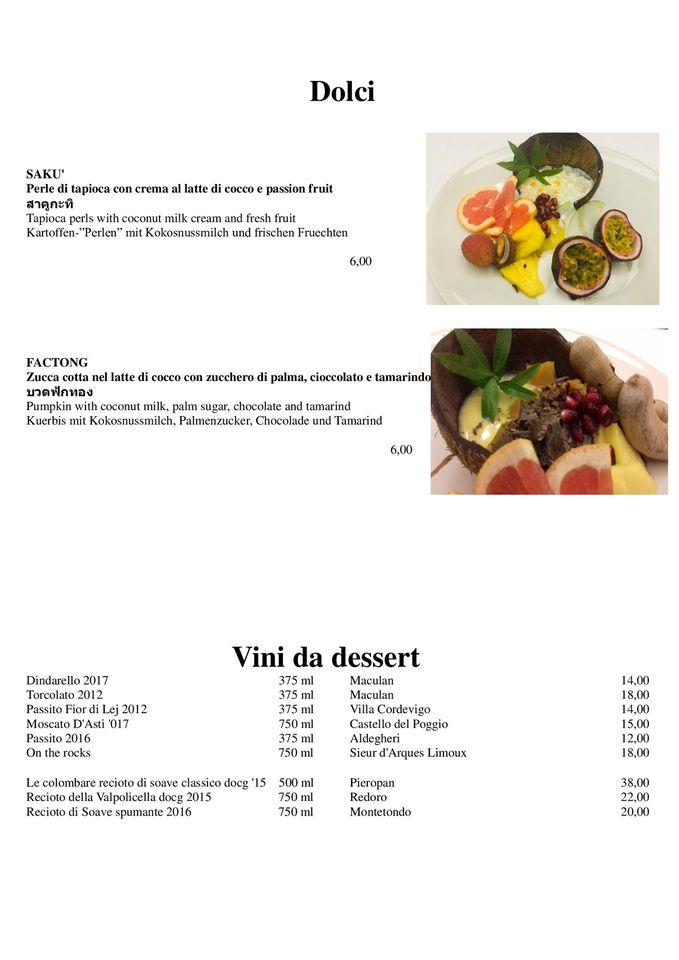 Menu da Ristorante Thai Orchidee, Garda