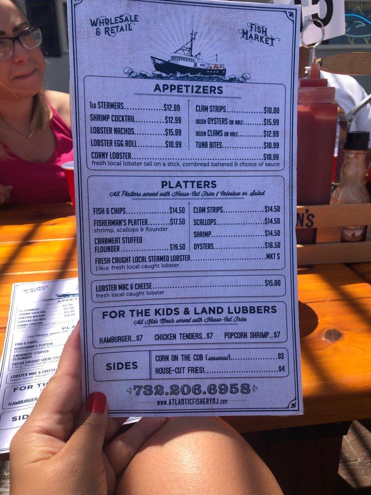 Menu at Atlantic Offshore Fishery restaurant, Point Pleasant Beach