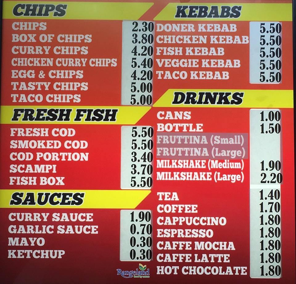 Menu at Jokers fast food, Greystones, 2 Commercial Building