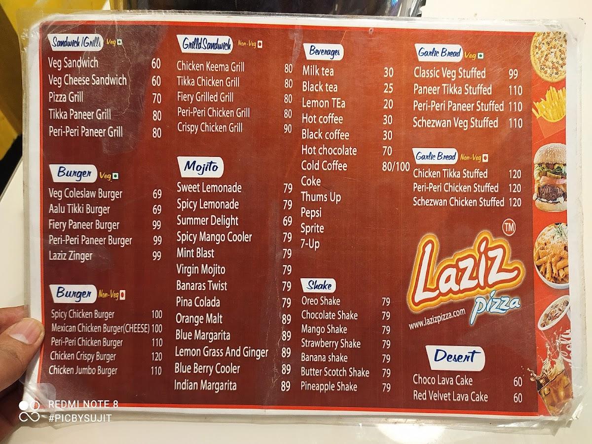 Menu at Laziz Pizza, Supaul