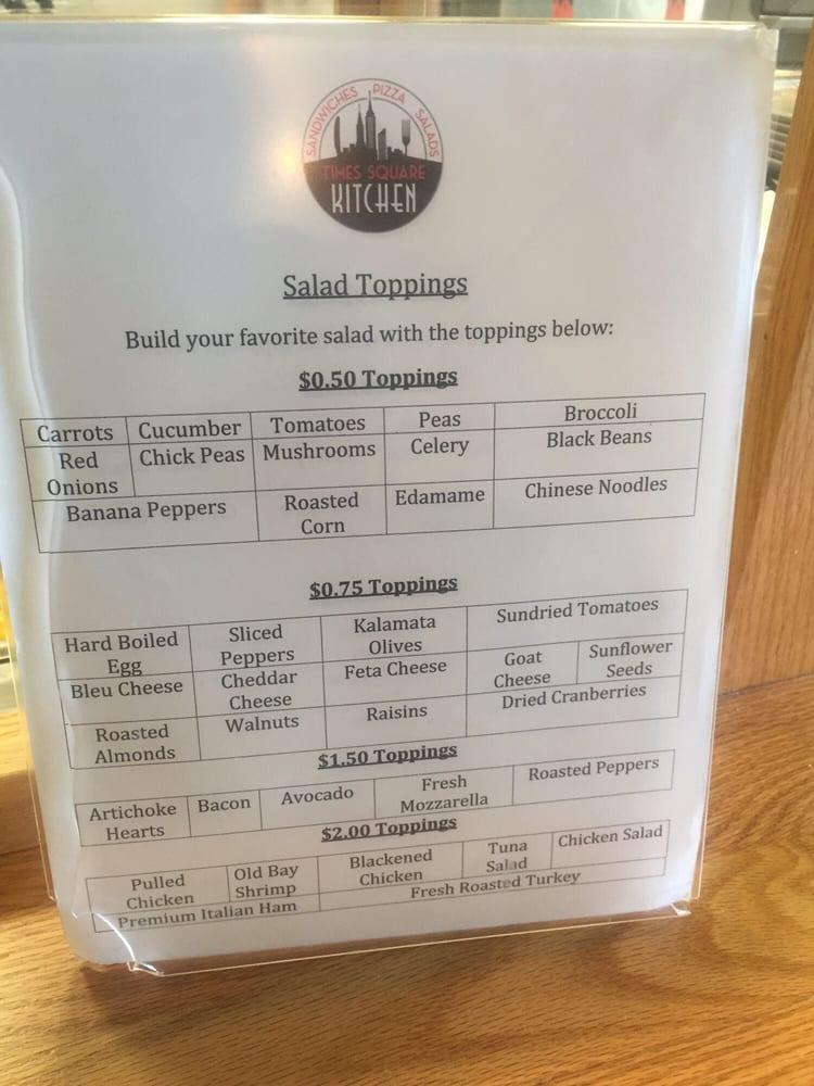Carta de pizzería Times Square Kitchen, Owings Mills