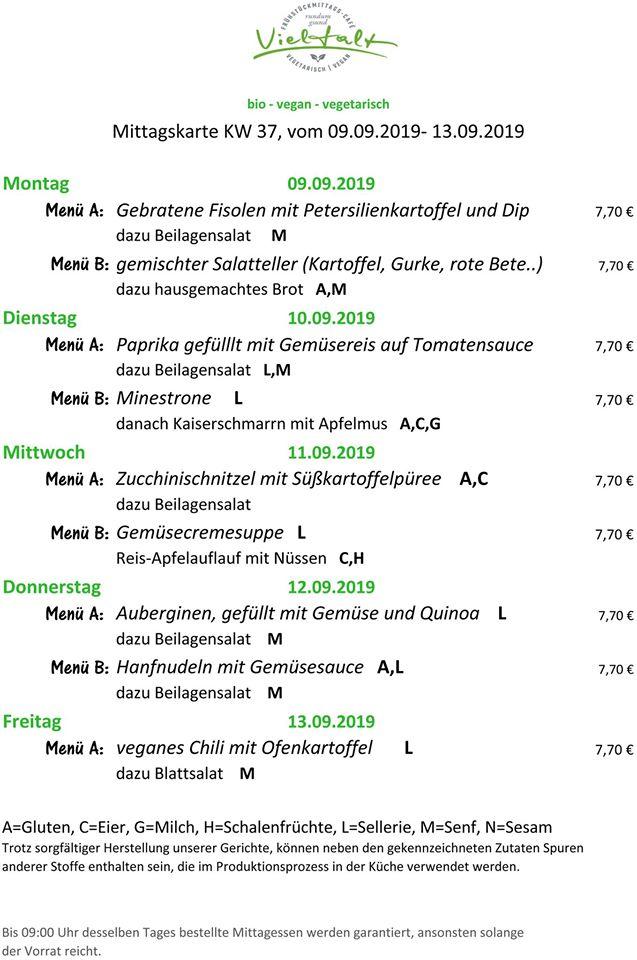 Speisekarte von Café Vielfalt cafe, Hallwang bei Salzburg