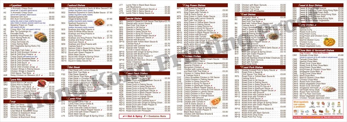 Menu at Champion House fast food, Crewe, 97 Crewe Rd