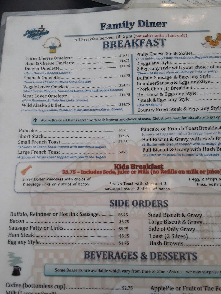 Menu at Little Richard's Family Diner restaurant, North Pole