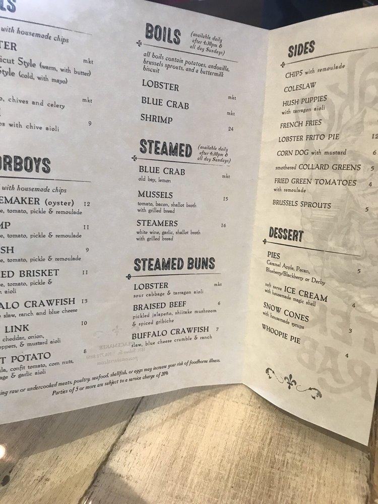 Menu at Peacemaker Lobster & Crab restaurant, St. Louis