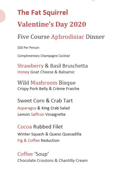 Menu at The Fat Squirrel Restaurant, Jennerstown
