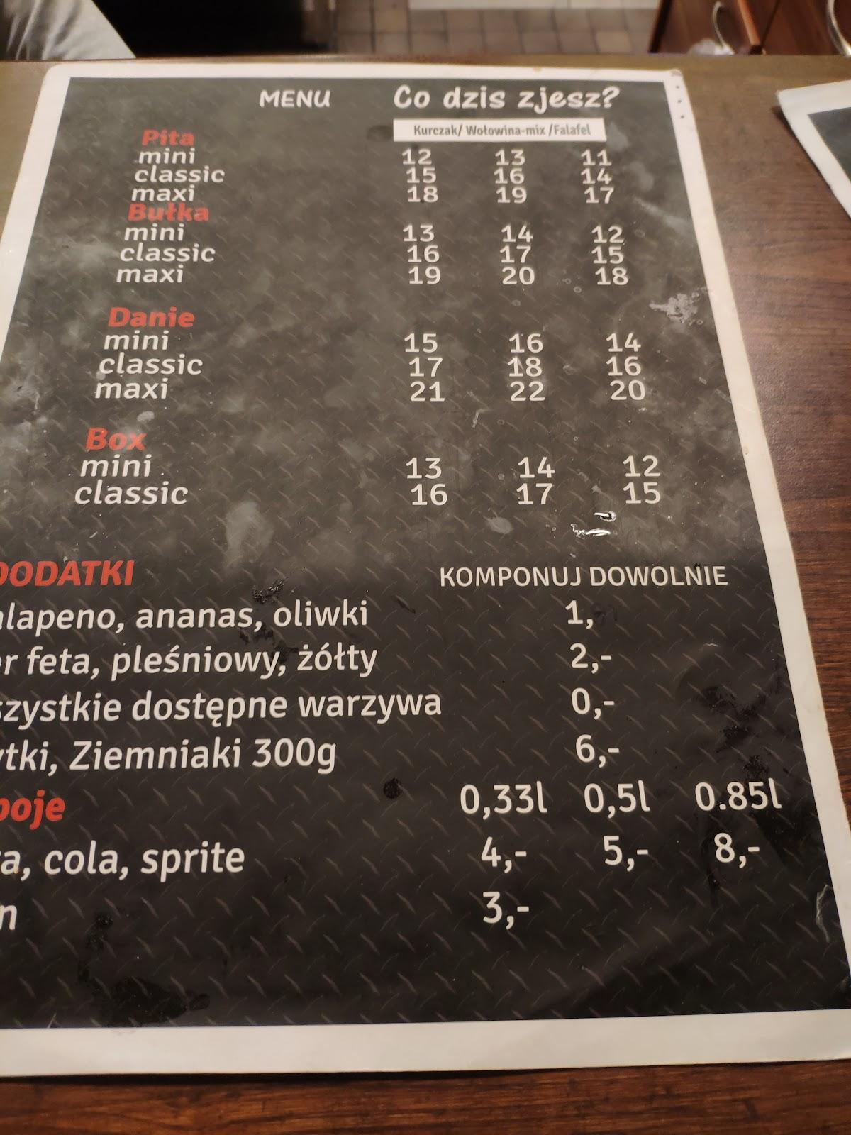 Menu at Ankara Kebab Lublin restaurant, Lublin