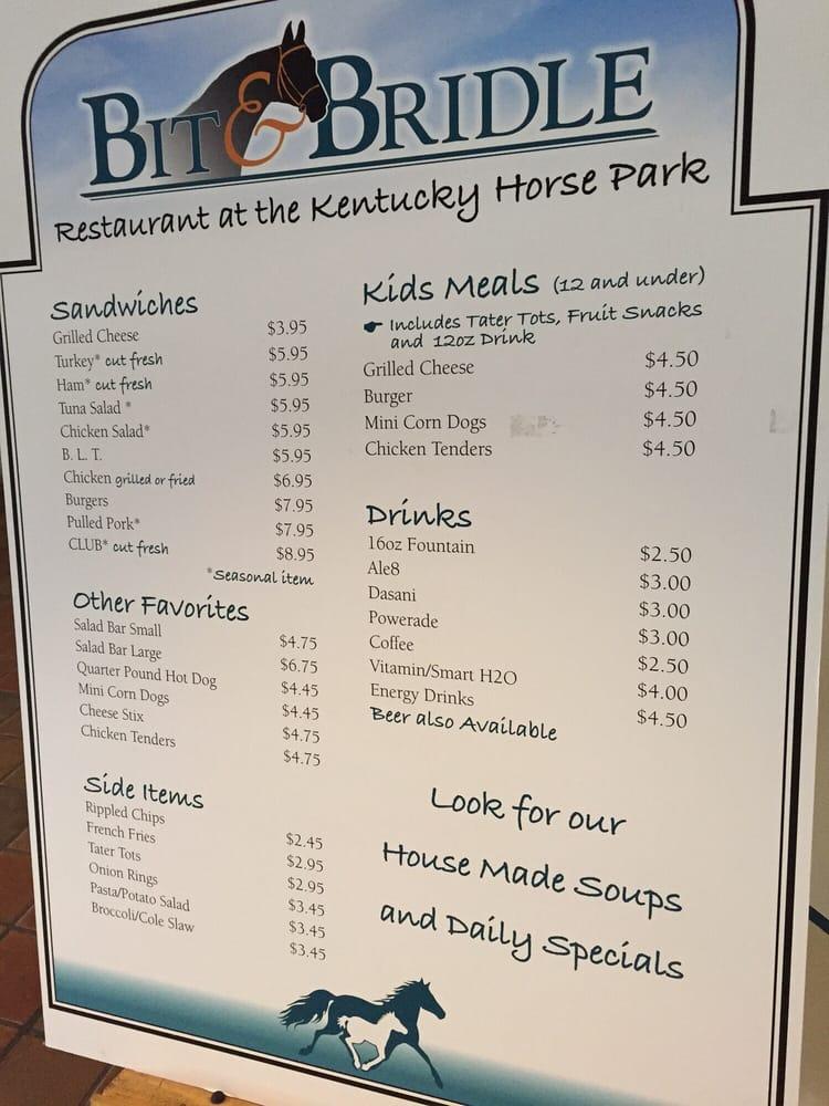 Menu at Bit & Bridle Restaurant, Lexington