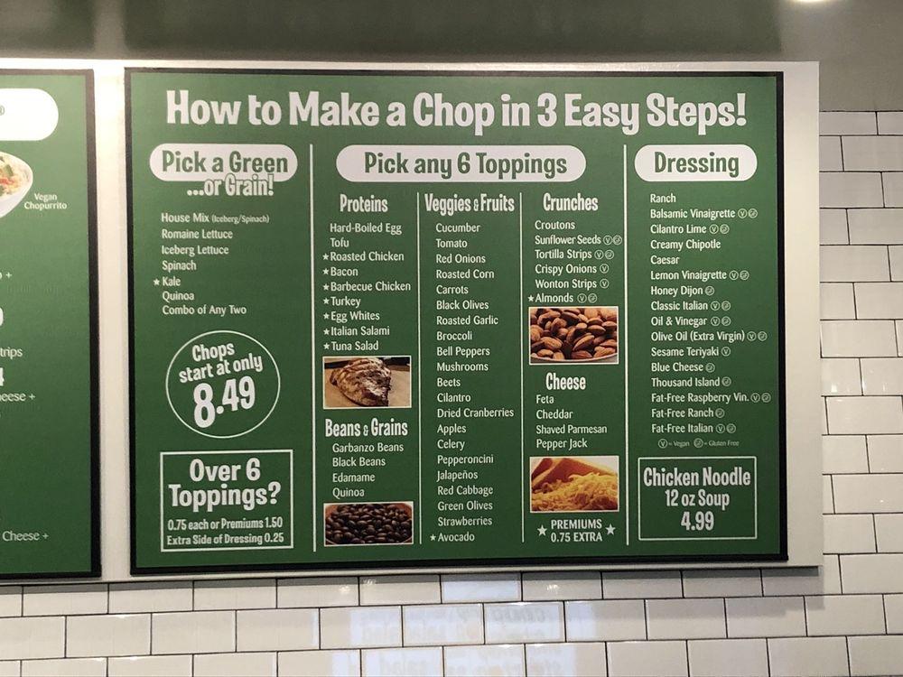 Menu at Chop Stop restaurant, La Verne