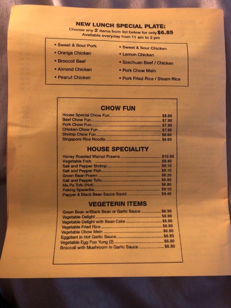 Menu at Kowloon Kitchen Take Out restaurant, San Jose
