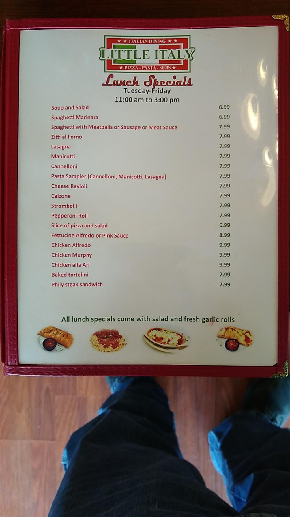 Carta del restaurante Little Italy, Hot Springs