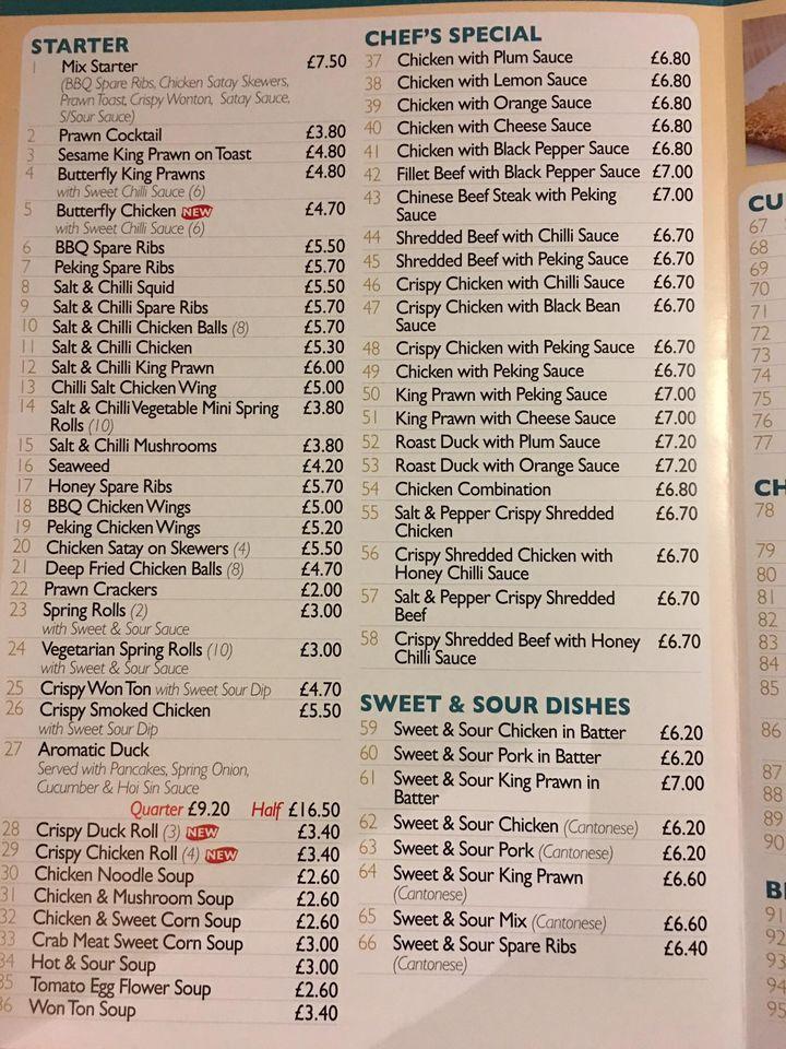 Menu at New World Chinese fast food, Alloa