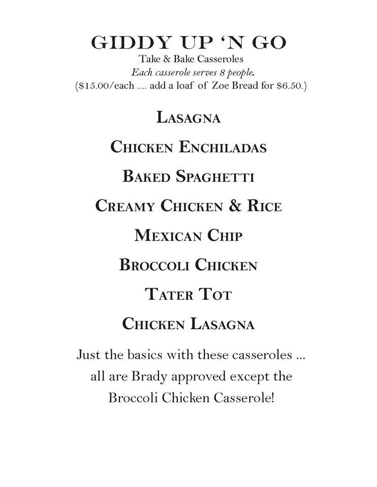 Menu at Stray Bullet Cafe, Ovando