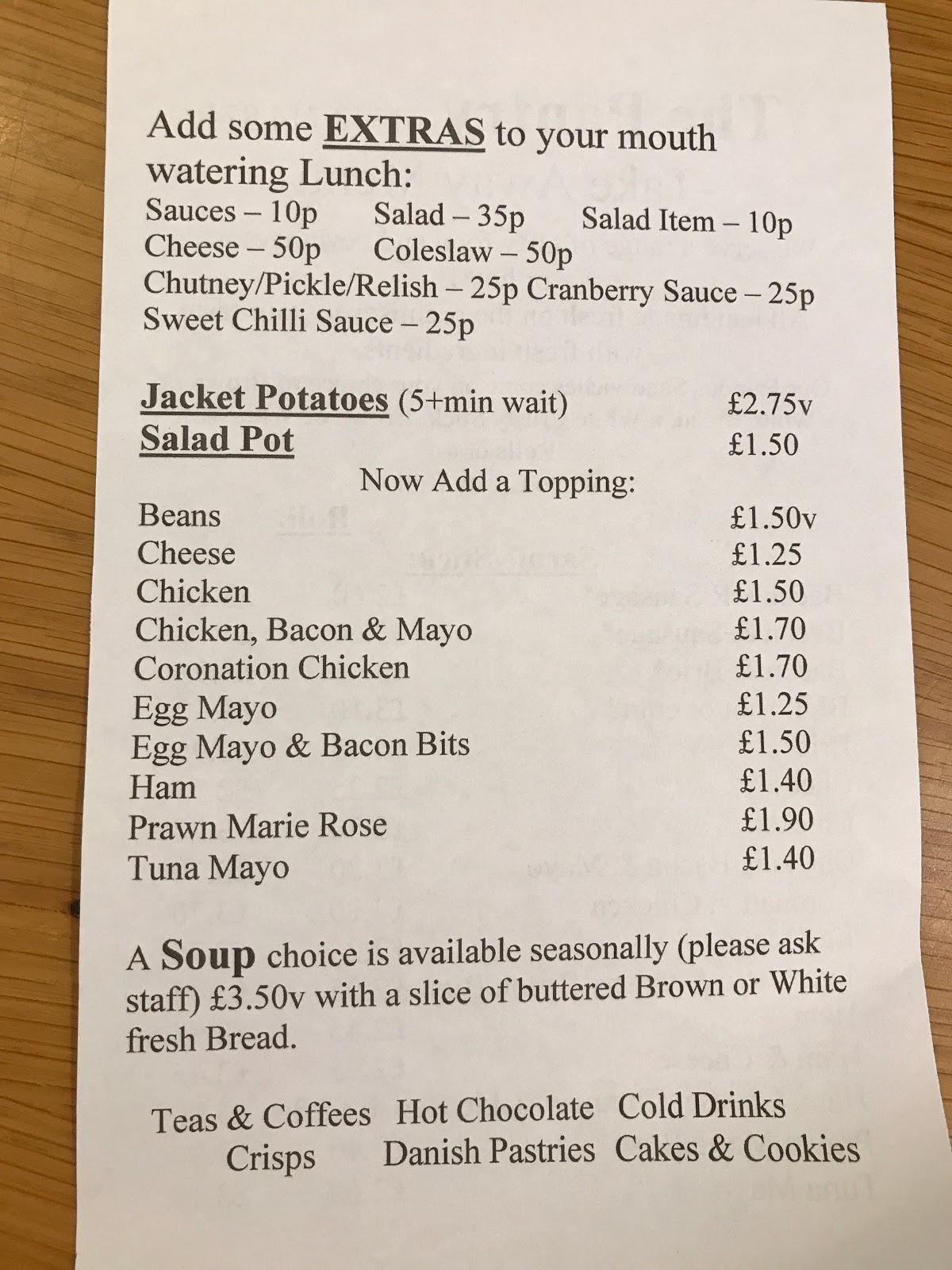 Menu at The Pantry, Crawley Down