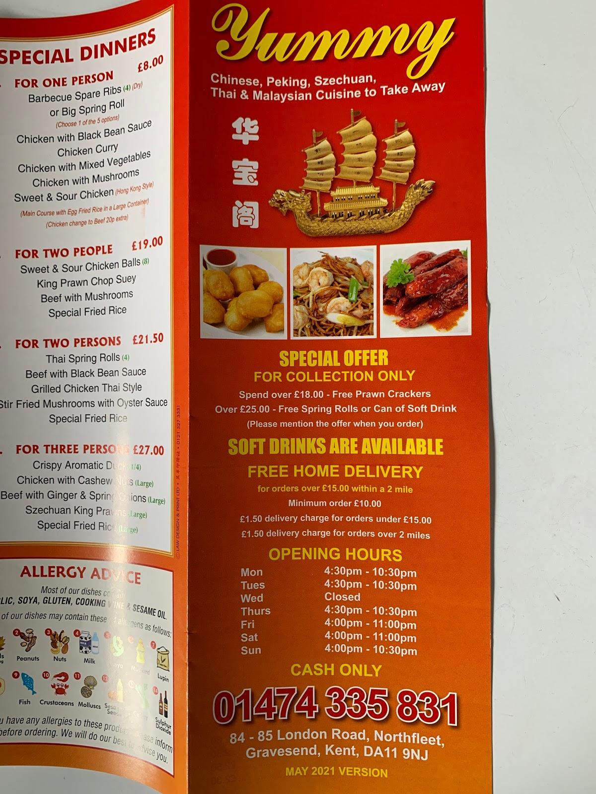 Menu at Yummy fast food, Gravesend, 84-85 London Rd