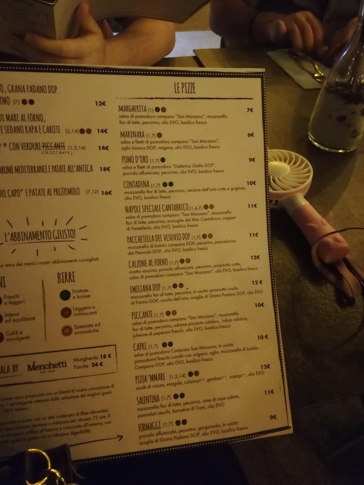 Menu da Illusion Club, Firenze