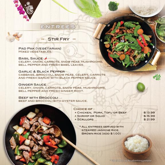 Menu at M&M Thai Café restaurant, Boca Raton