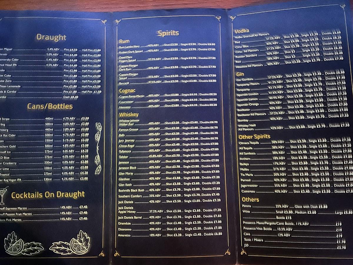 Menu at Paul’s Cafe Bar Kitchen, Portsmouth