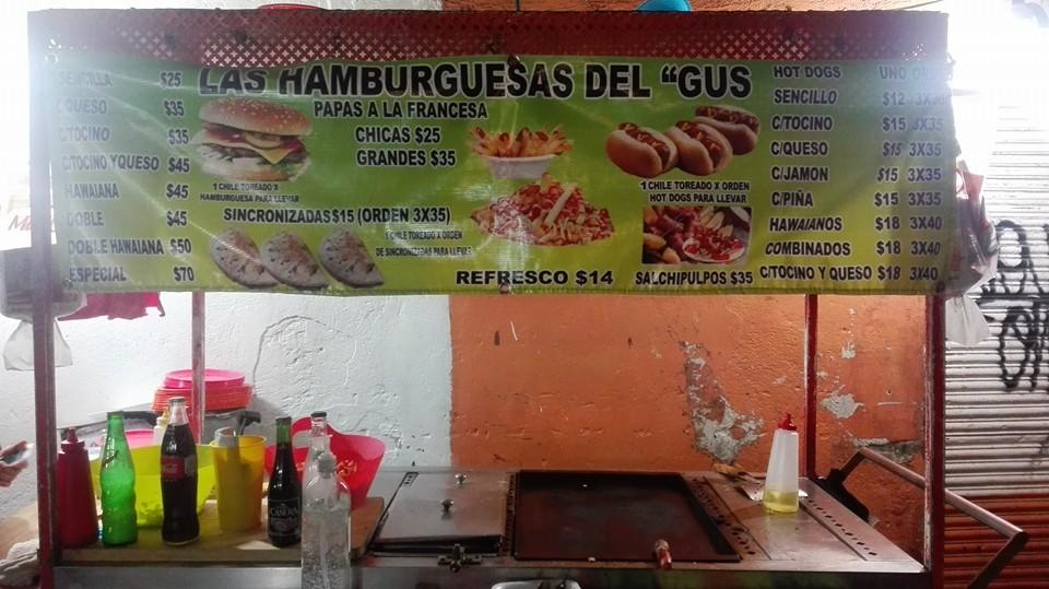 Carta del restaurante Hamburguesas Don Gus, Ciudad del México