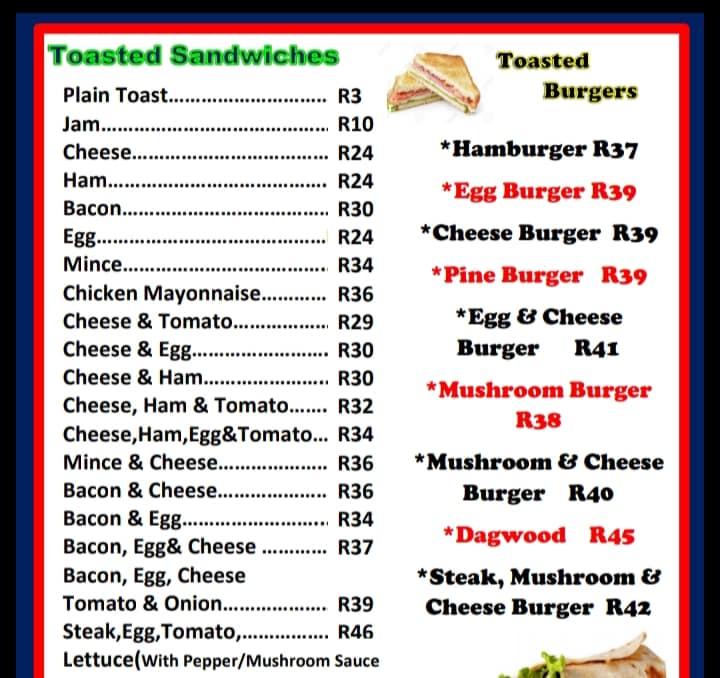 Menu at Kara's Vetkoek Den restaurant, Vanderbijlpark