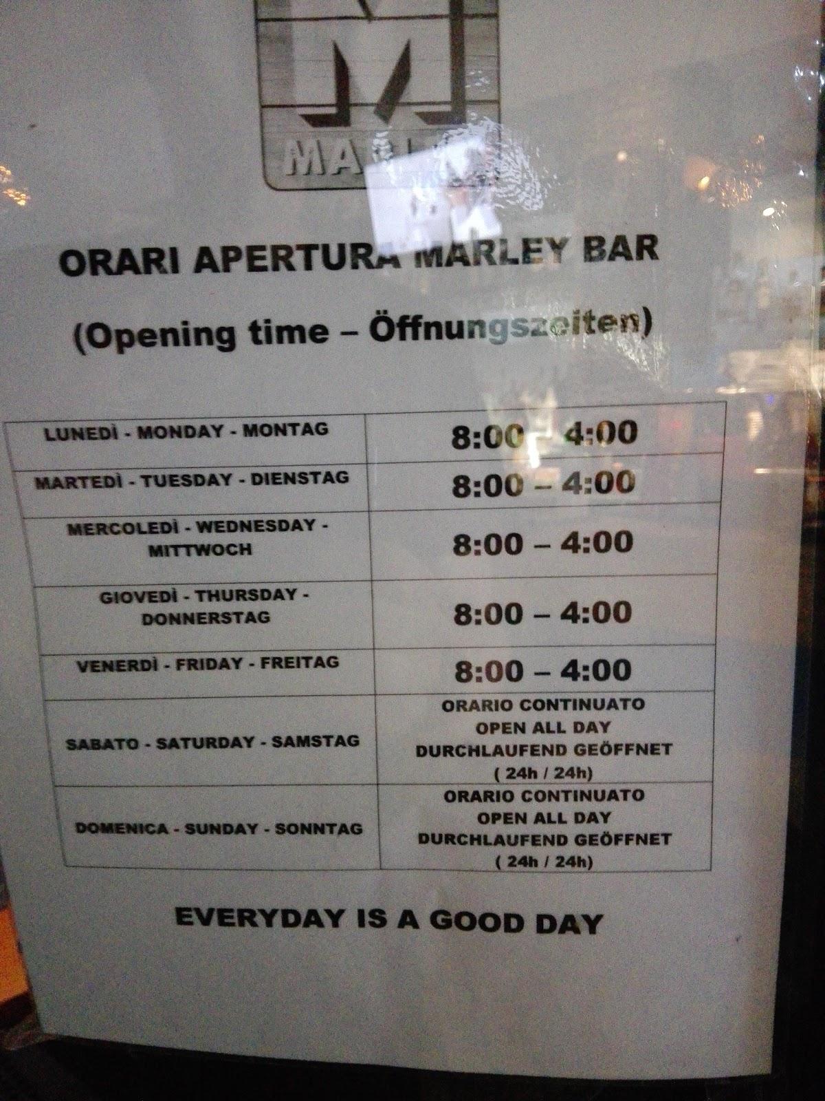 Carta de Marley Bar, Borgo I.n.a.