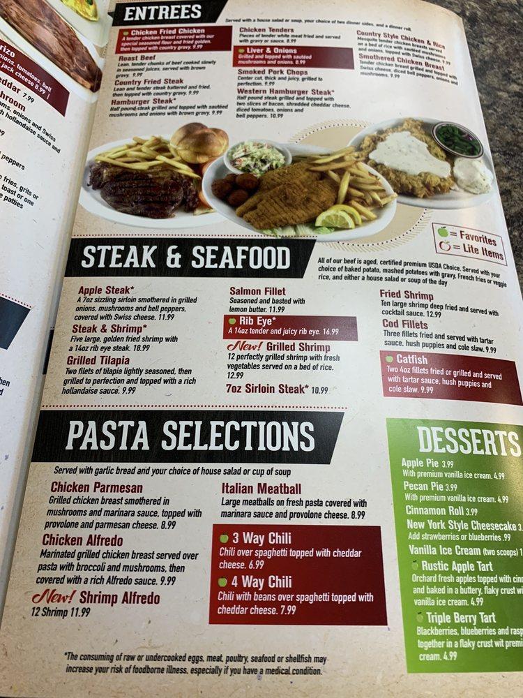 Menu at Apple Barrel Cafe, Tulsa, E 61st St