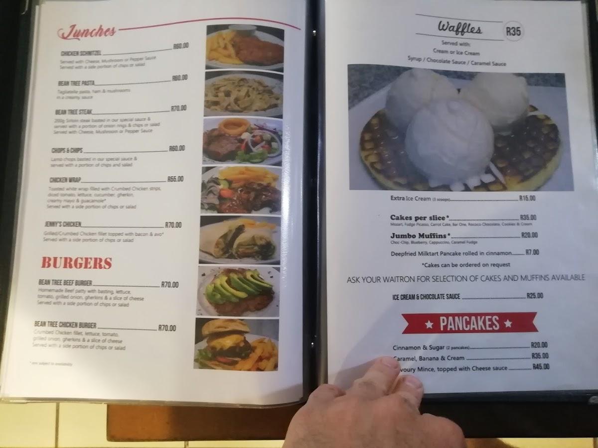 Menu at Bean Tree Cafe, Clanwilliam