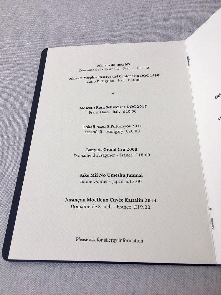 Menu at Claude Bosi at Bibendum pub & bar, London