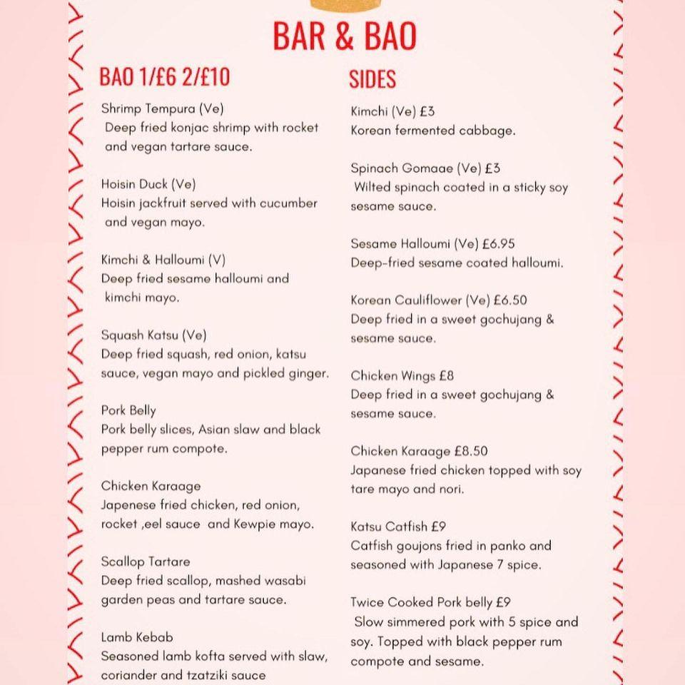 Menu at The Boiler Room pub & bar, Manchester