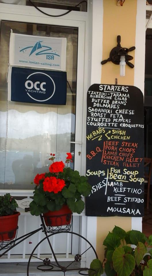Menu at ARRIVA, Lakka