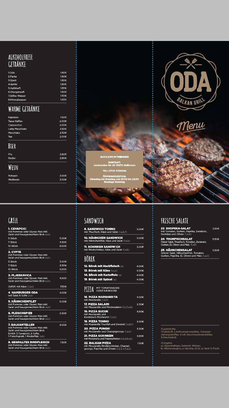 Speisekarte von Balkan Grill Oda BBQ, Heilbronn