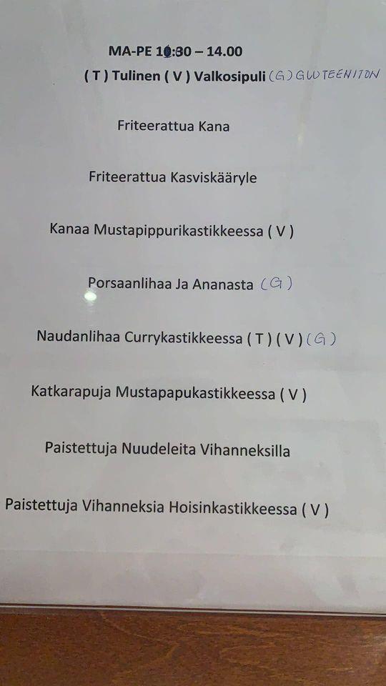 Menu at Heng Feng restaurant, Nummela, Tuusantie 3