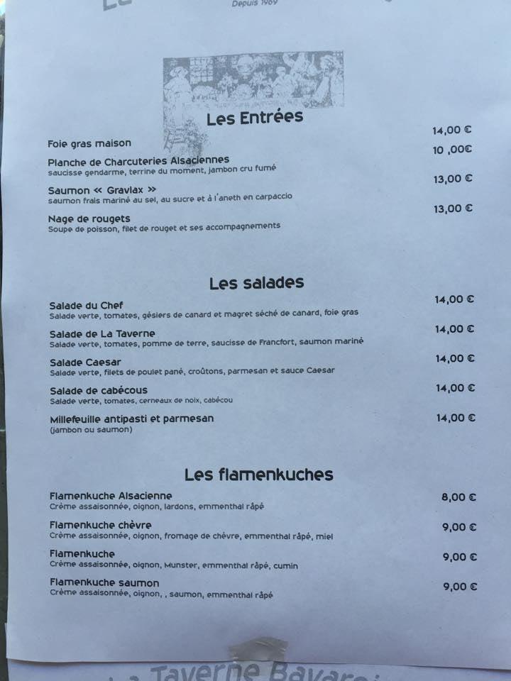 Menu au La Taverne Bavaroise restaurant, Toulouse