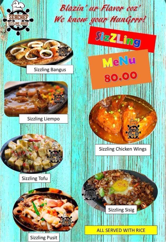 Menu at SeaChef Sizzling House restaurant, Lemery