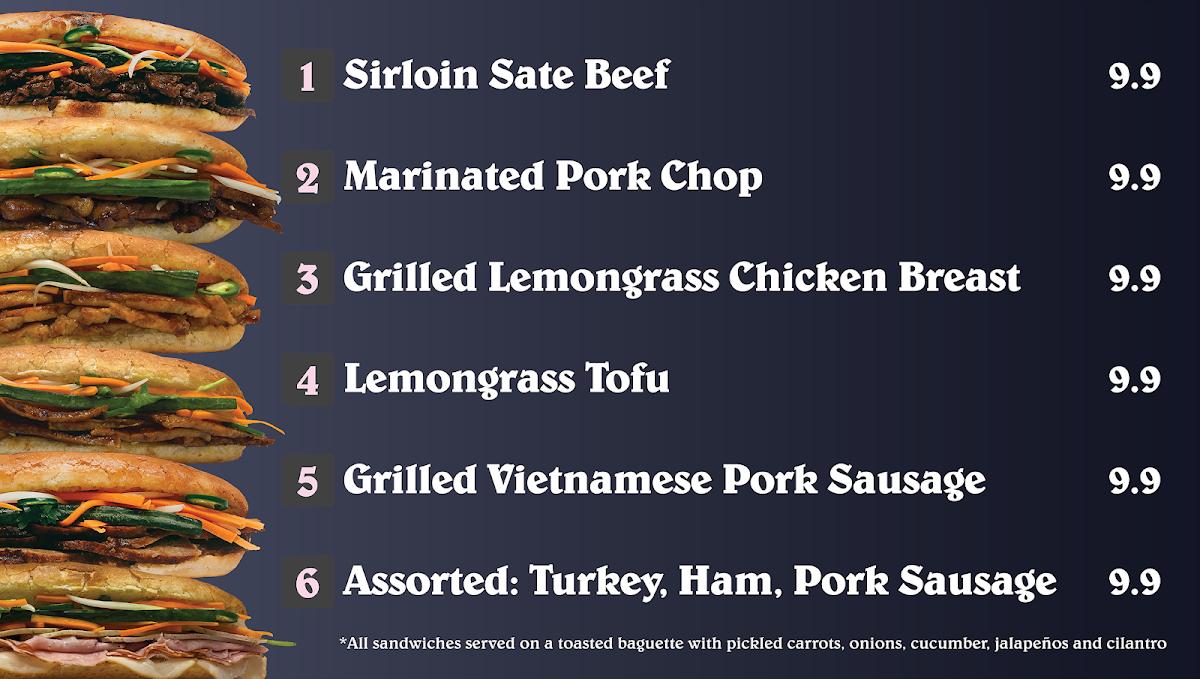 Menu at 3 Sisters Vietnamese Subs restaurant, St. John's