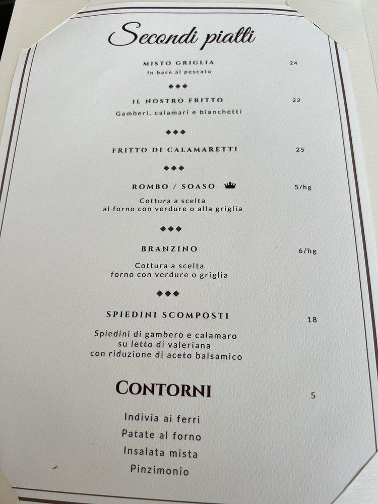 Menu da Cafè Lidó ristorante, Cesenatico