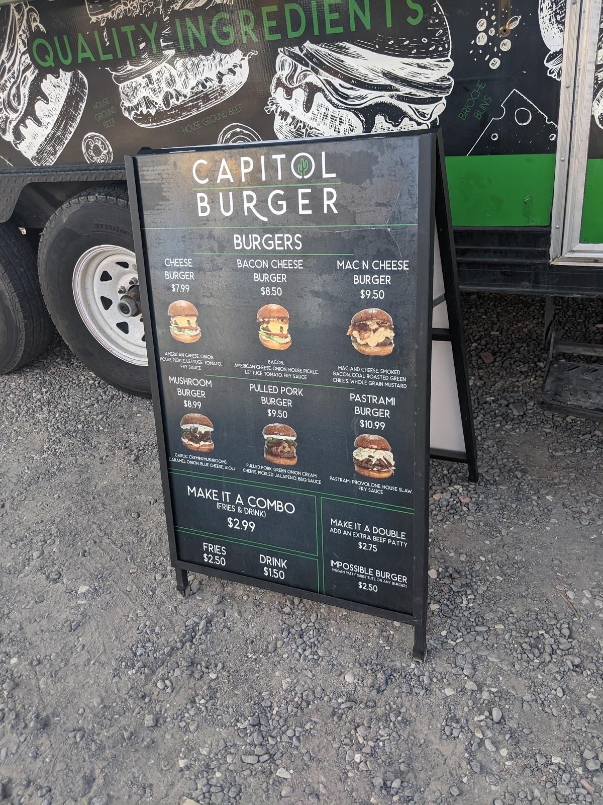 Carta del restaurante Capitol Burger, Torrey, 44 N 100 W St