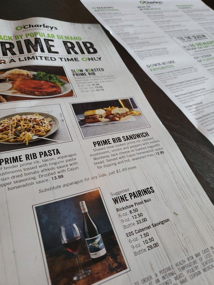 Menu at O'Charley's Restaurant & Bar, Mansfield