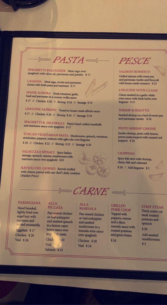 Menu at Pasto Italiano Restaurant & Bar, Westfield