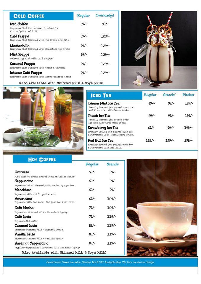Menu at The Warehouse Cafe, Jaipur