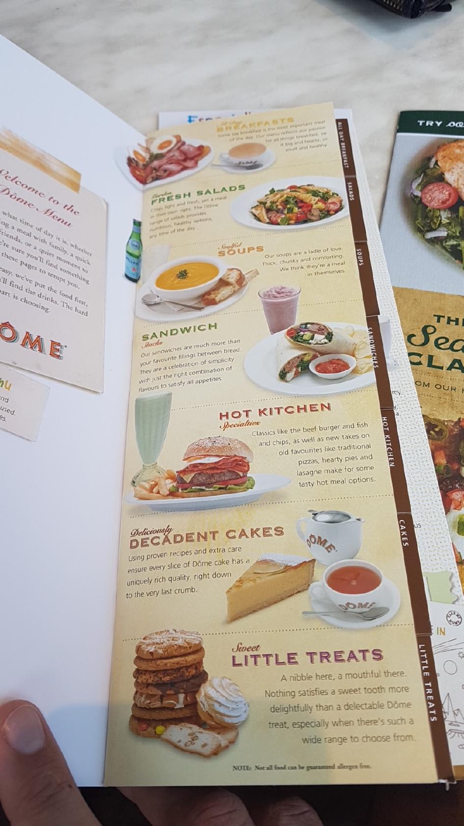 Menu at Dôme Café cafe, Waikiki, Shop 1