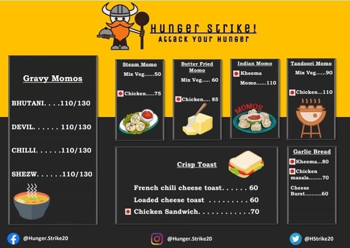 Menu at Hunger Strike!, Mumbai