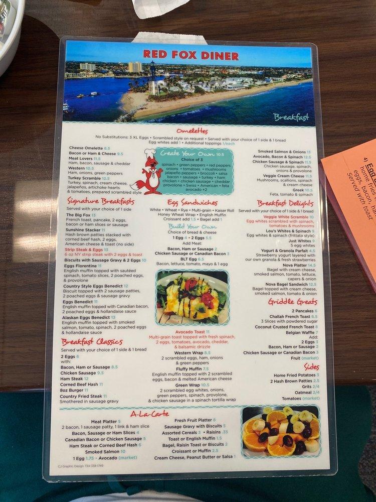 Carta del restaurante Red Fox Diner, Lighthouse Point, NE 36th St