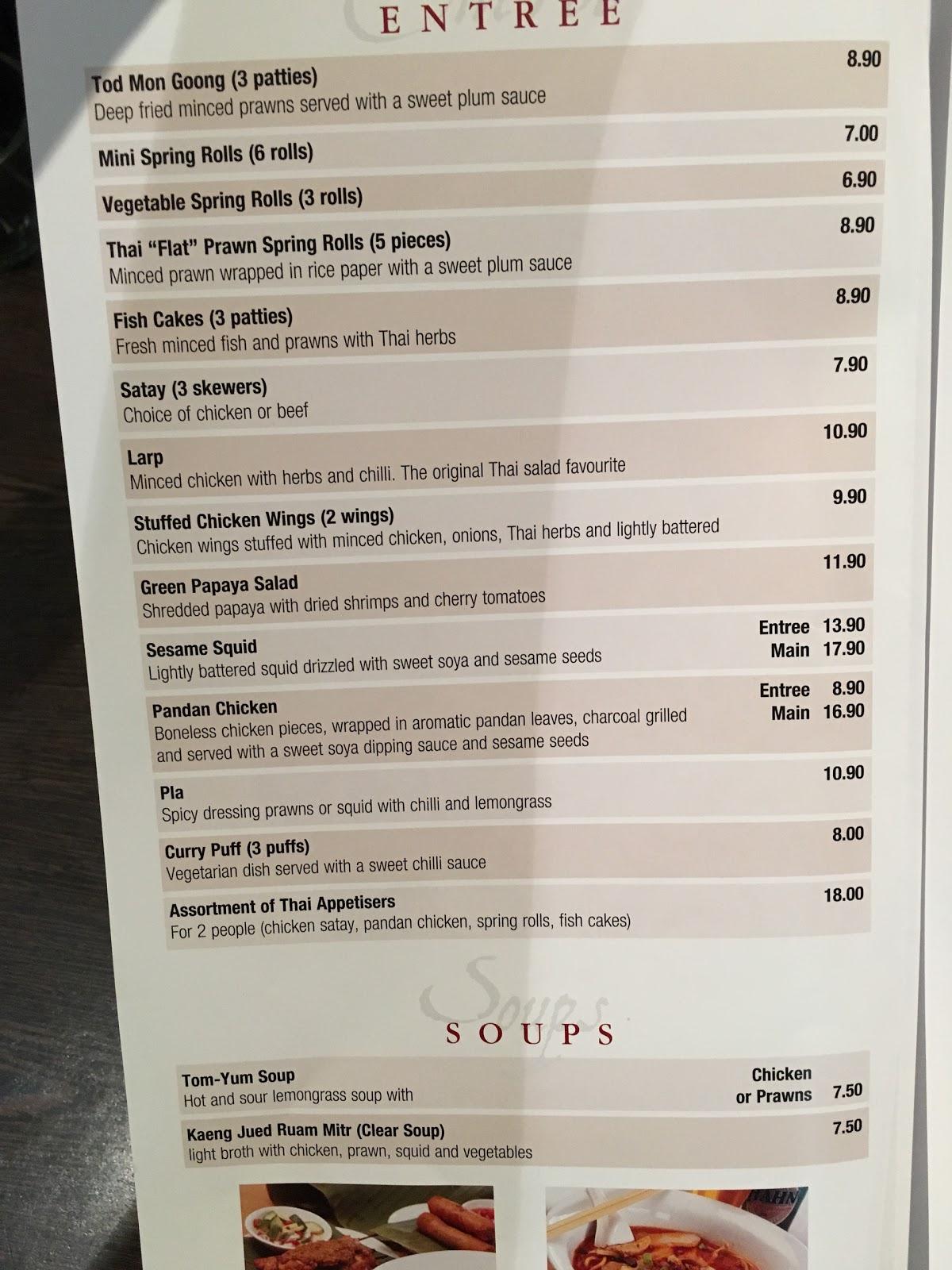 Menu at Royal Thai Restaurant, Linden Park